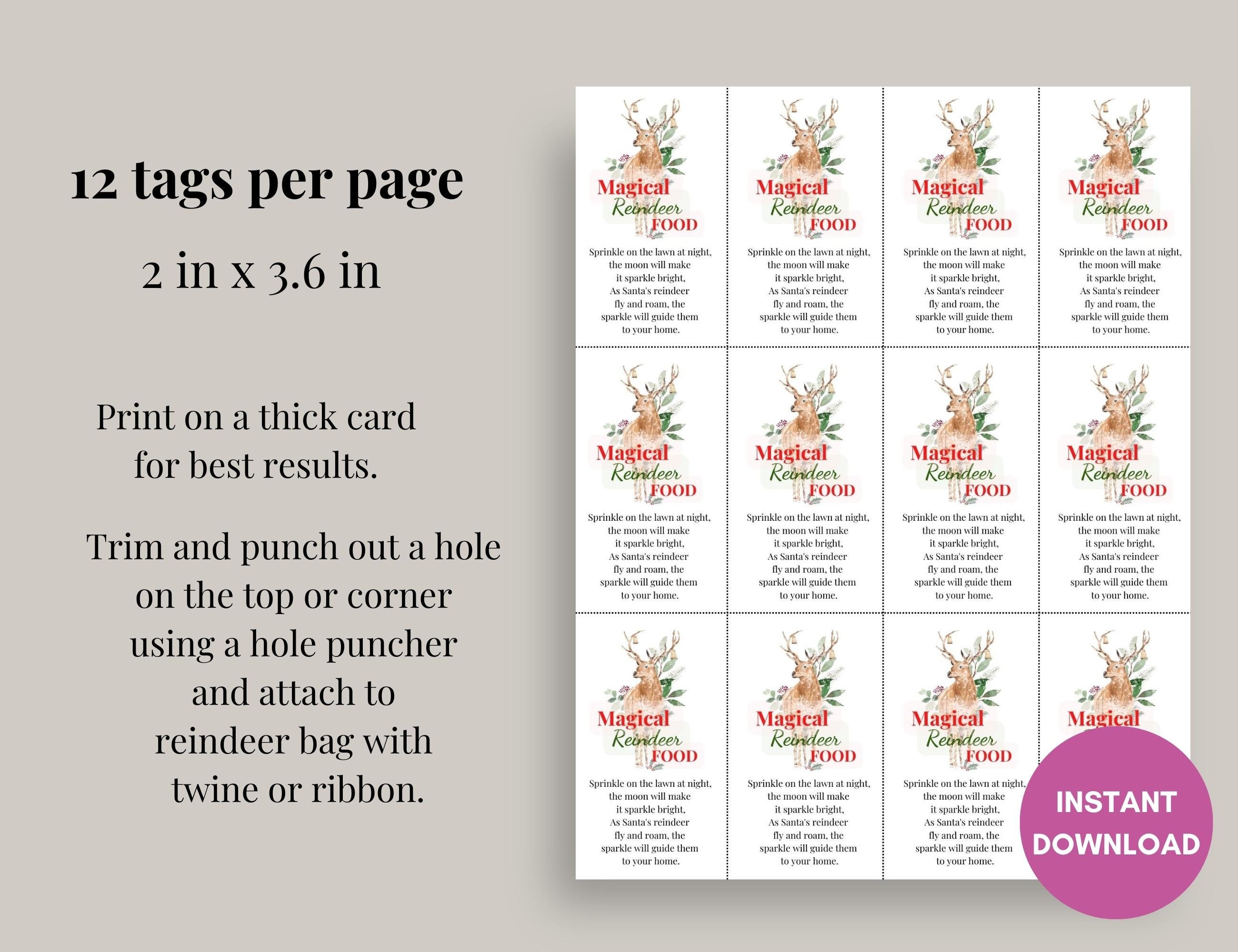 Reindeer Food Tag, Reindeer Food Label, Magic Reindeer Food, Christmas ...