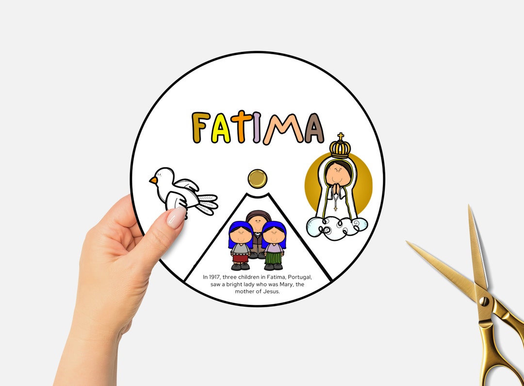 Our Lady of Fatima, Printable Bible Coloring Wheel, Sunday School Craft ...