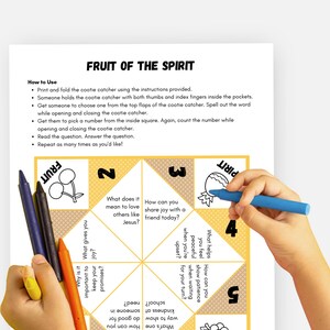 Fruit of the Spirit, Printable Cootie Catcher, Sunday School Craft ...