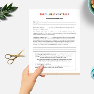 Daycare Contract, Child Care Contract, Daycare Paperwork, Printable ...