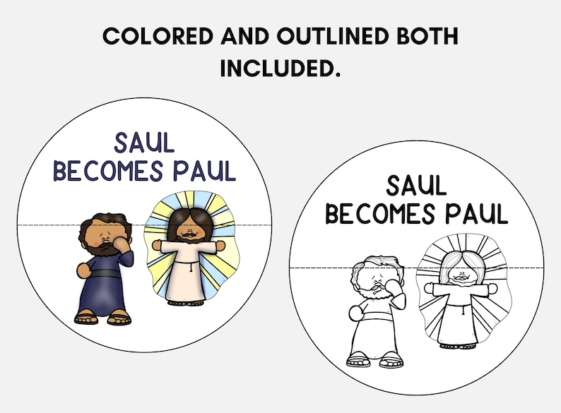 Saul Becomes Paul, Folding Surprise Bible Craft Printable, Conversion ...