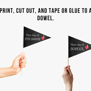 First Day of School Pennant Flags, Printable Back to School Flags, 1st ...