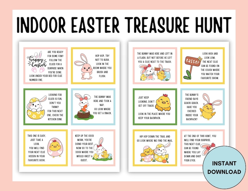 Easter Scavenger Hunt Easter Treasure Hunt Indoor Easter - Etsy