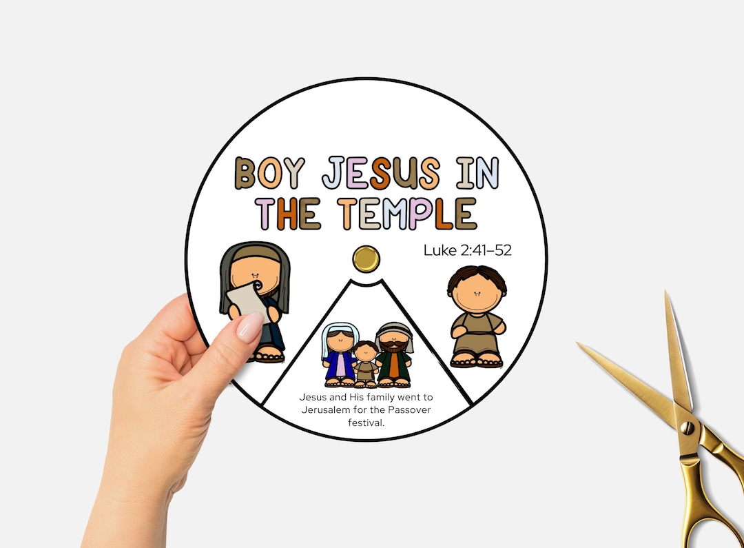 Young Jesus in the Temple, Printable VBS Lesson Coloring Wheel, Sunday ...
