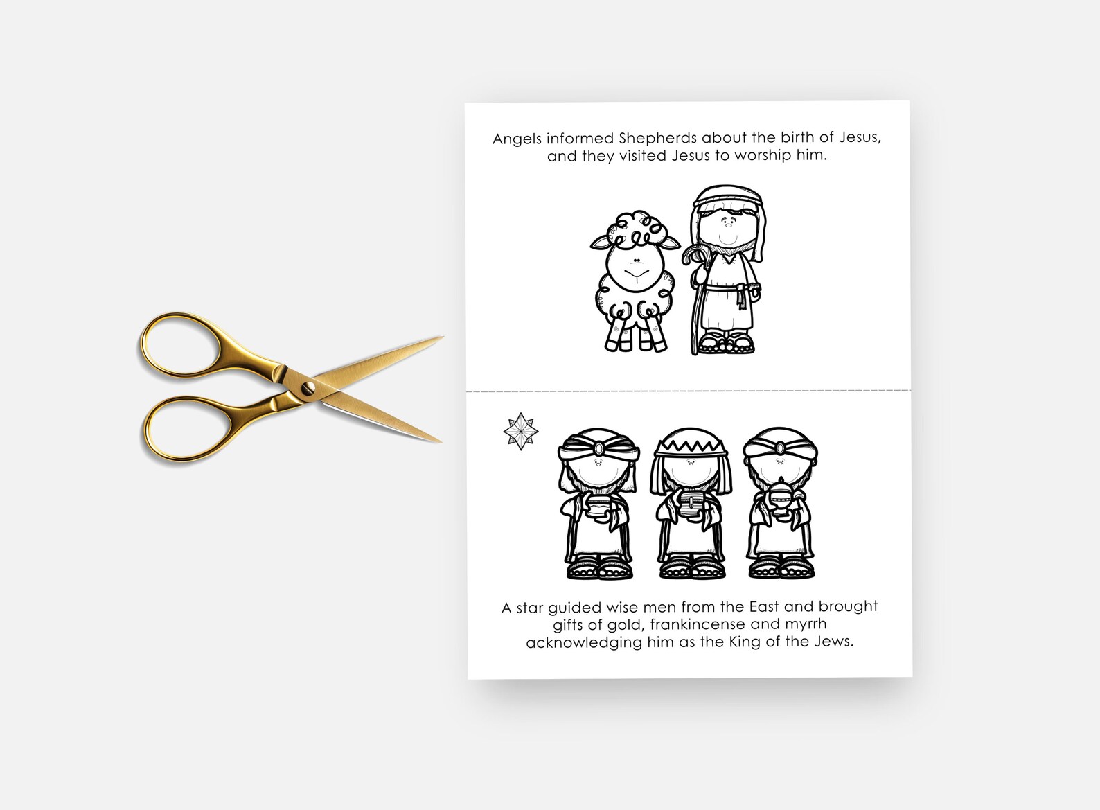 The Birth of Jesus, Printable Nativity Mini Bible Book, Sunday School ...