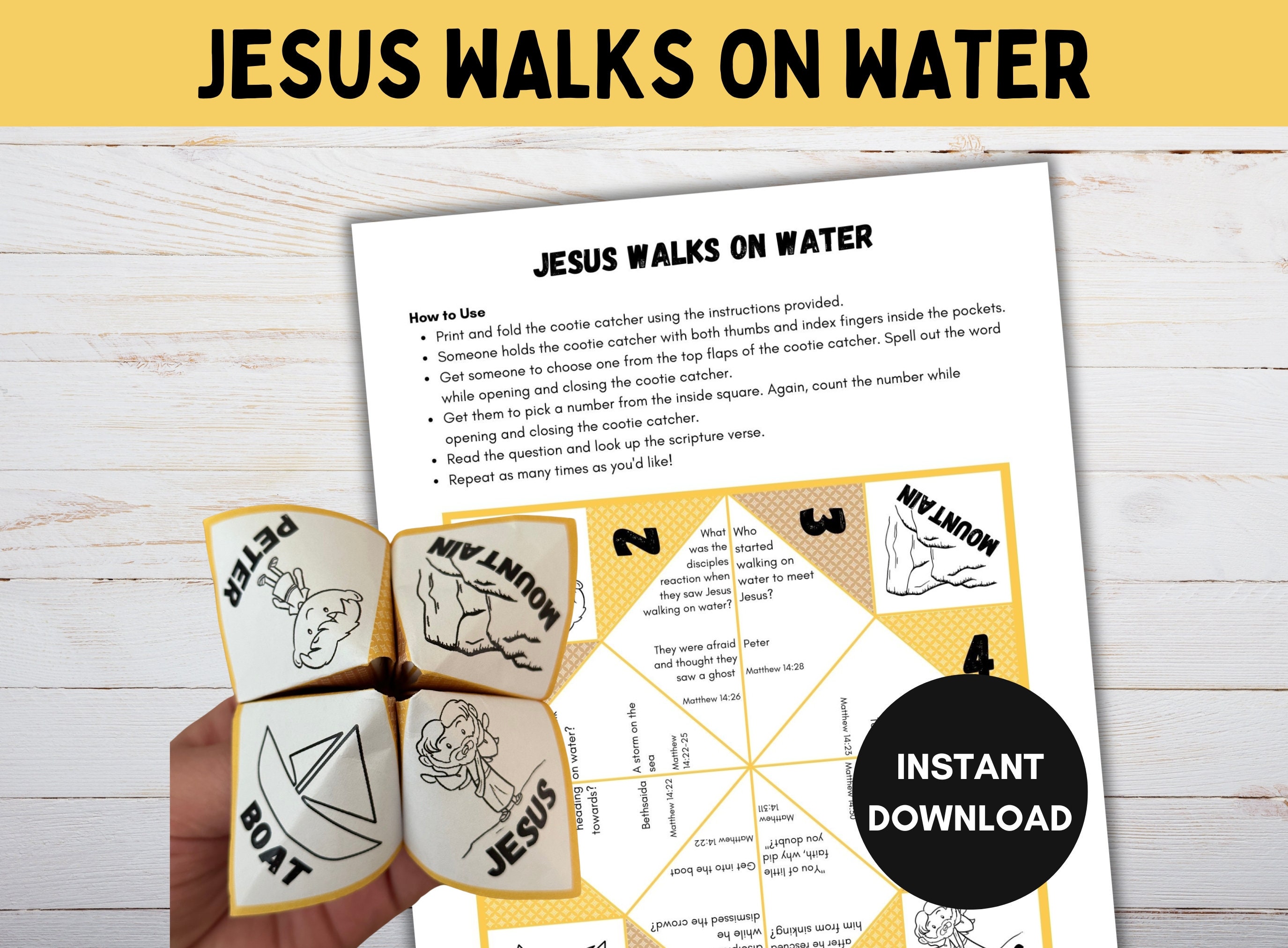 Jesus Walks on Water, Sunday School Craft, Printable Bible Craft ...