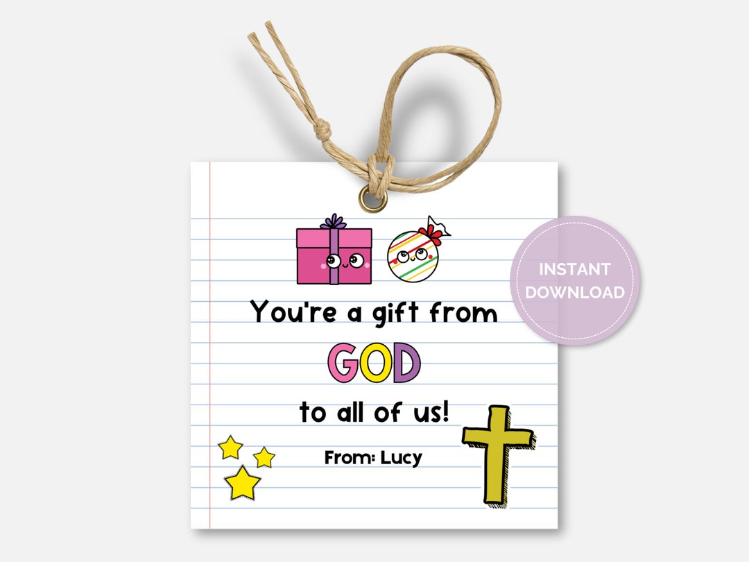 Sunday School Teacher Gift Tag, Printable Bible Study Religious Tags ...