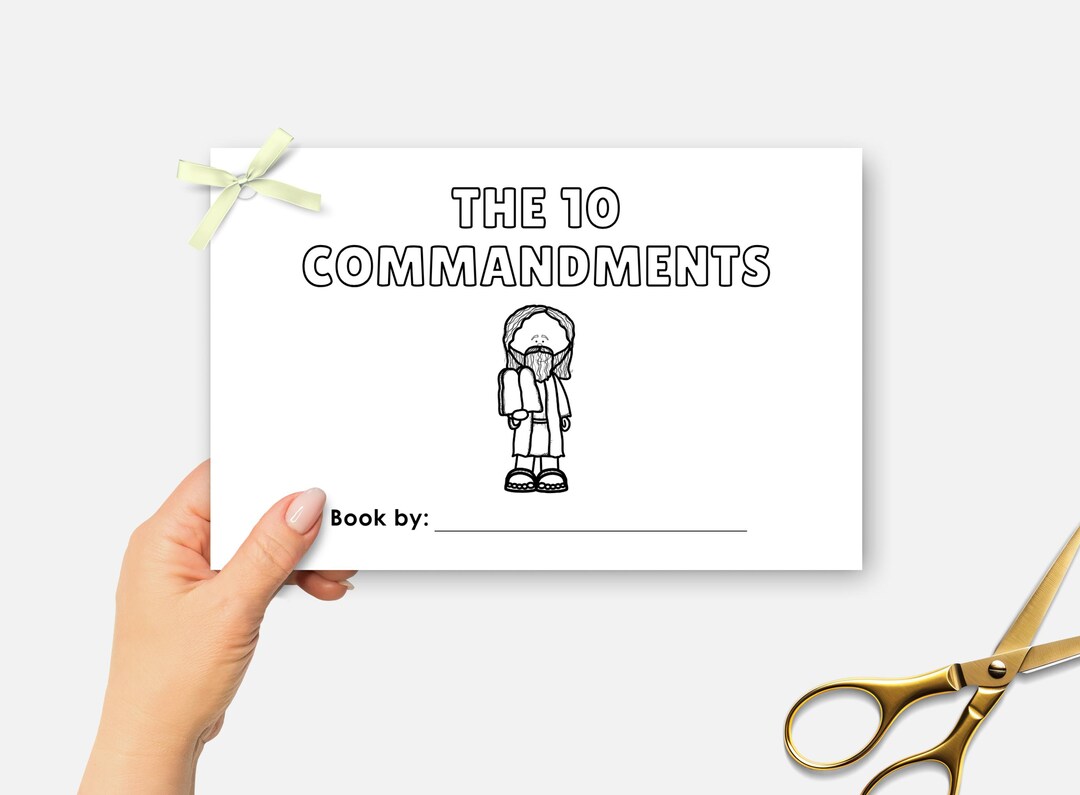 10 Commandments, Printable Mini Bible Book, Kids Sunday School Craft ...