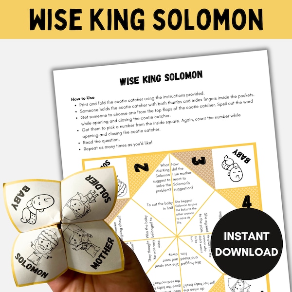Bible Craft King Solomon - Etsy