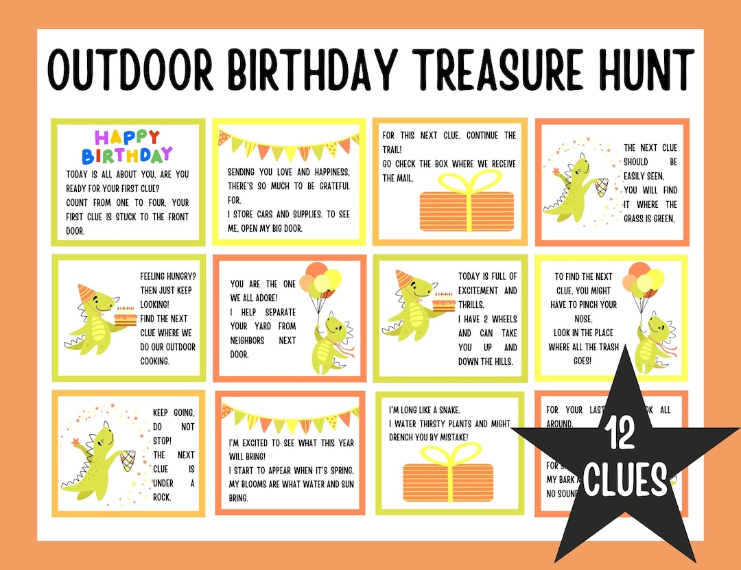 Outdoor Birthday Scavenger Hunt, Outdoor Scavenger Hunt for Kids ...