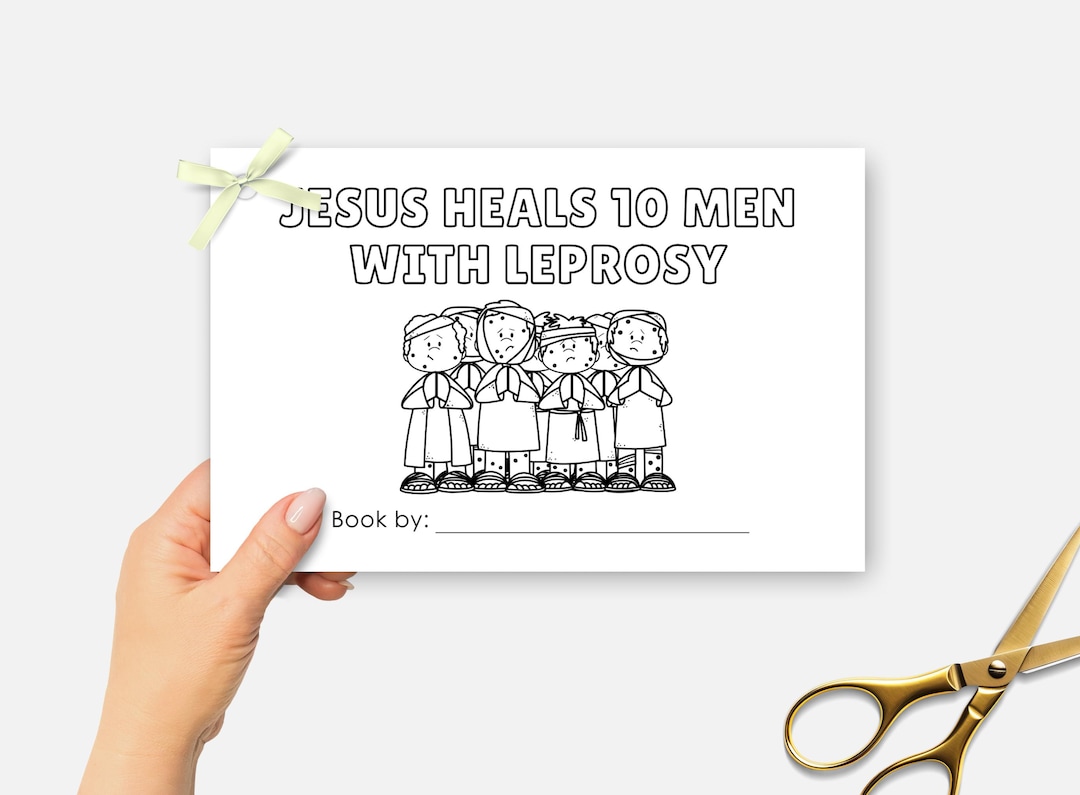 Jesus Heals 10 Men With Leprosy, Printable Mini Bible Book, Sunday ...