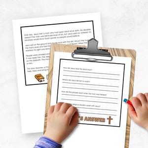 Jesus Heals a Man Born Blind, Printable Bible Flipbook, Miracles of ...