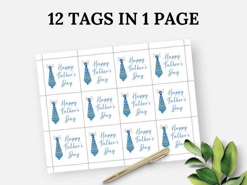 Happy Fathers Day Tag, Printable Square Father's Day Tags, Father's Day ...