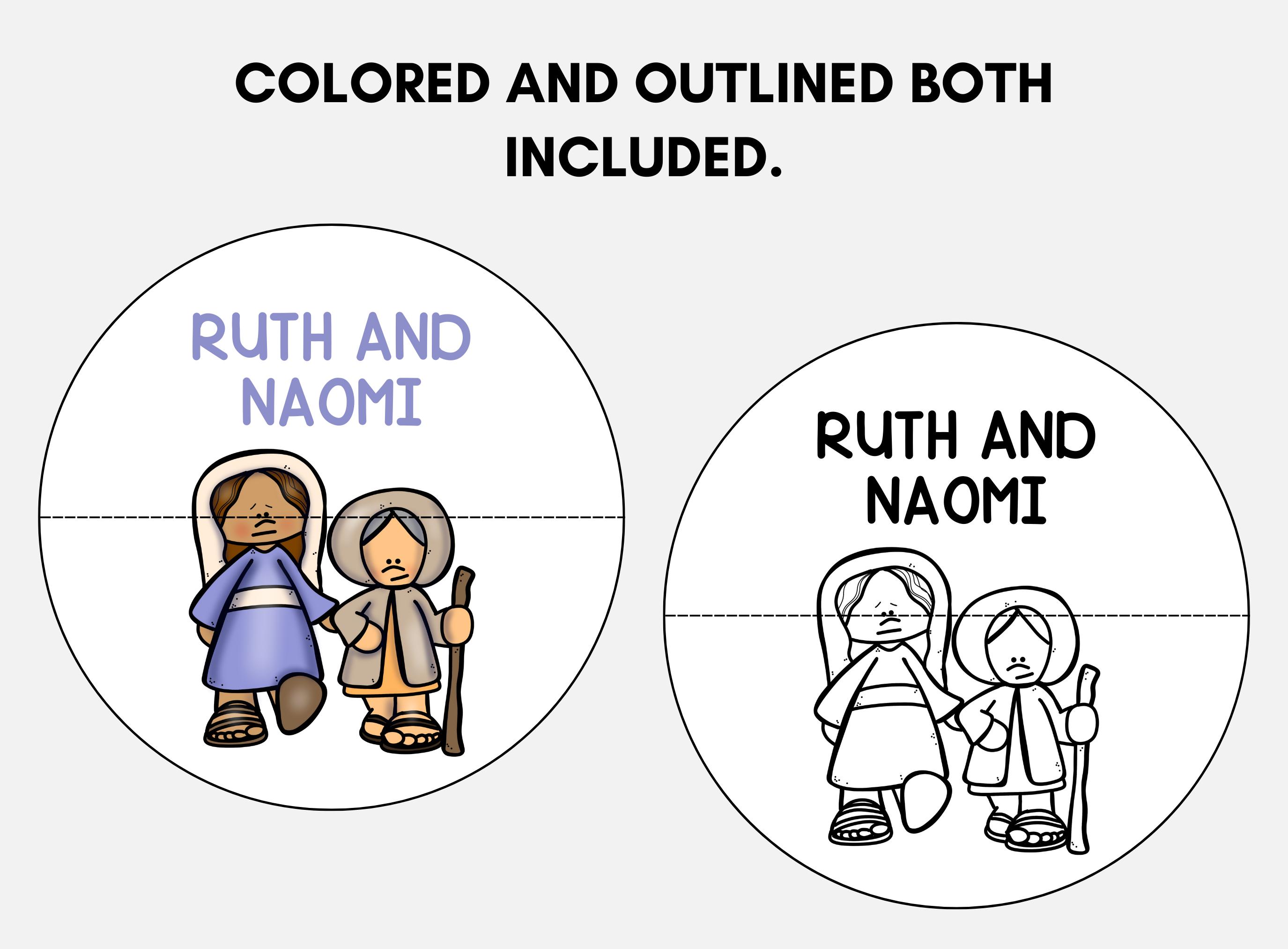 The Story of Ruth and Naomi, Folding Surprise Bible Craft Printable ...
