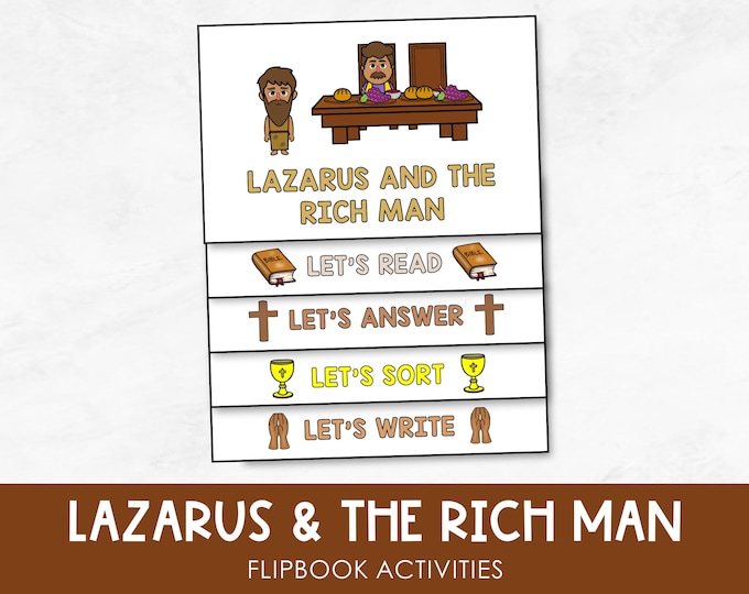 Lazarus and the Rich Man Bible Coloring Cube | Luke 16 Parable Craft ...