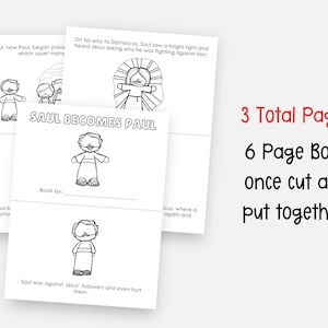 Saul Becomes Paul, Printable Mini Bible Book, Sunday School Craft, Kids ...