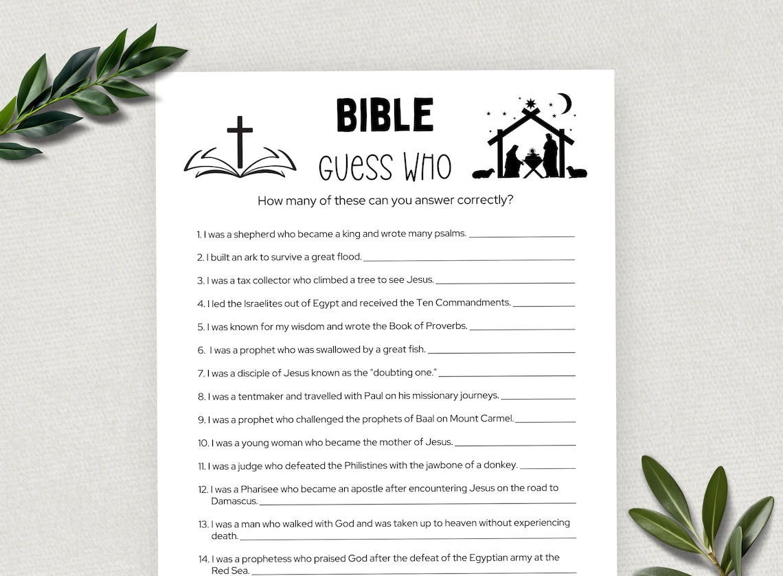 Printable Bible Trivia, Guess Who Game, Bible Games, Fun Christian ...