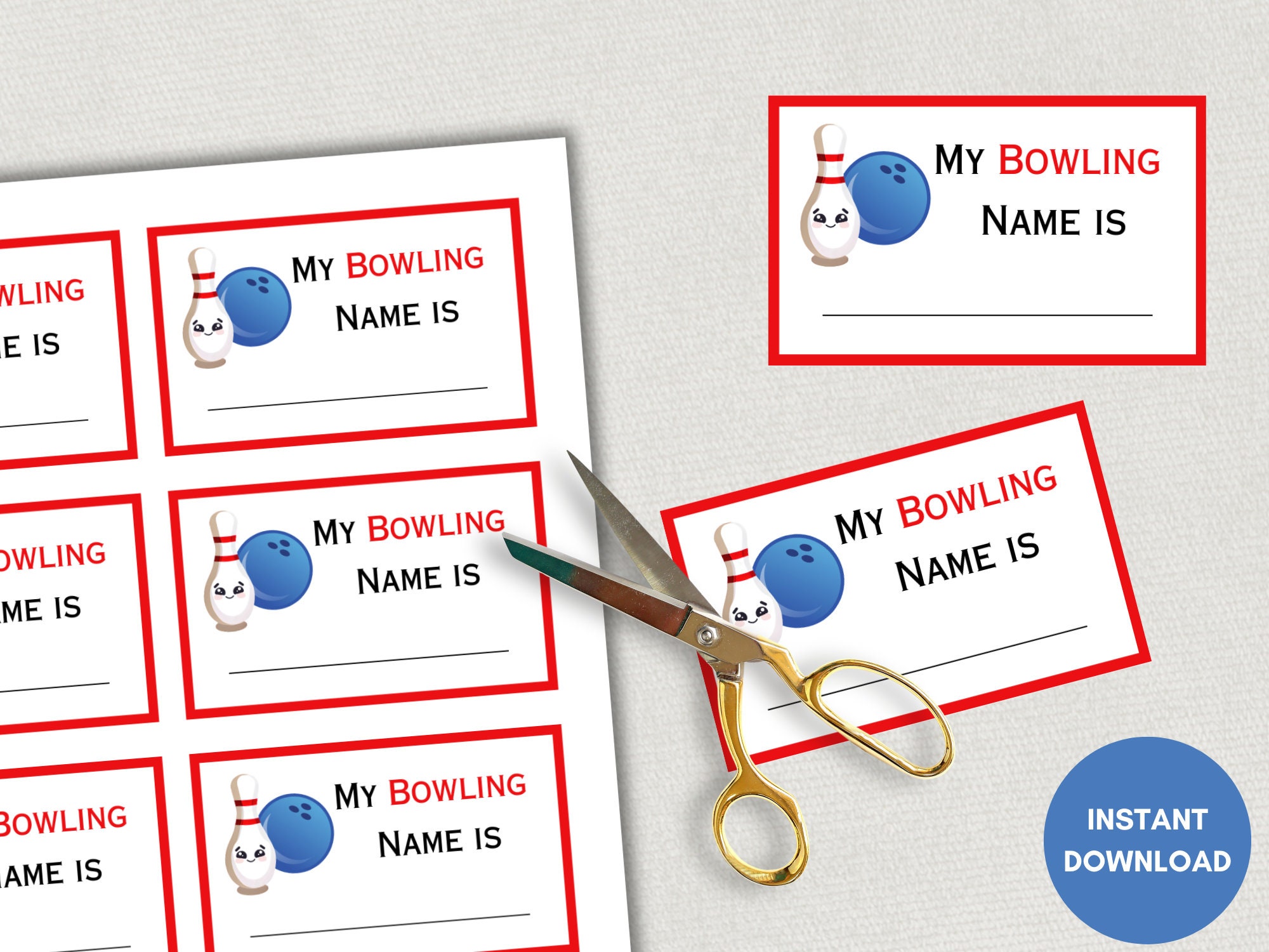 Whats Your Bowling Name, Name Sign & Tags, Birthday Party, Icebreaker ...