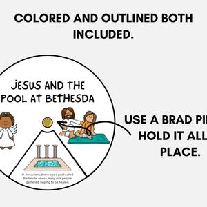 Jesus and the Pool at Bethesda, Printable Bible Coloring Wheel ...