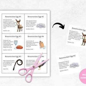 Printable Resurrection Eggs, Easter Bible Story, Sunday School Activity ...