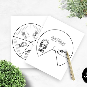 Rahab and the Spies, Printable Bible Coloring Wheel, Sunday School ...