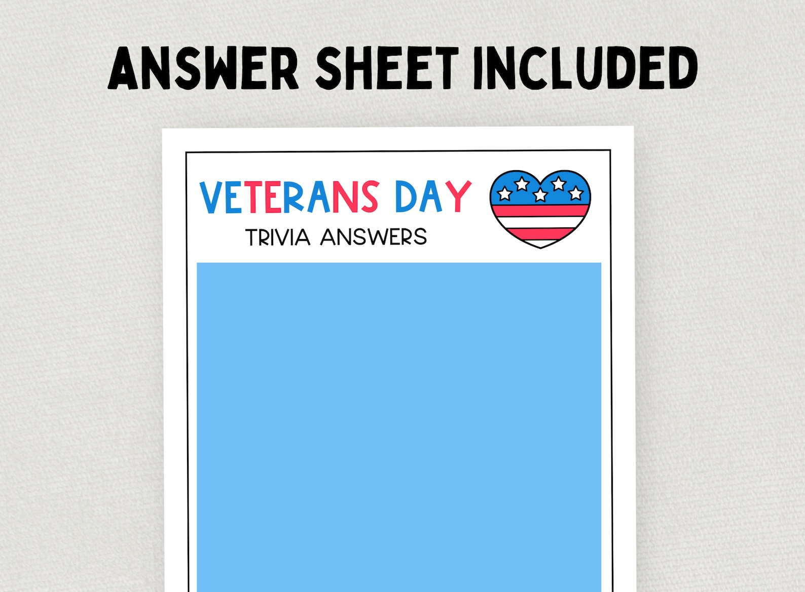 Veterans Day Trivia, Fun Printable Veterans Day Game for Kids and ...
