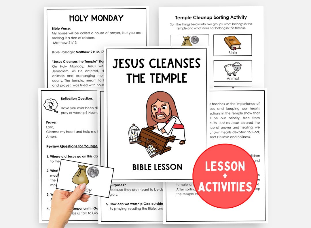 Holy Monday Bible Lesson, Jesus Cleanses the Temple, Holy Week ...
