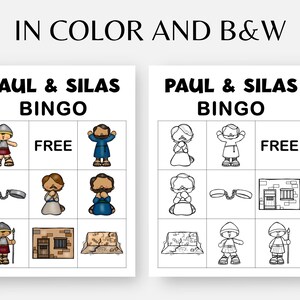 Paul and Silas, 30 Bible Story Bingo Cards, Printable Sunday School ...