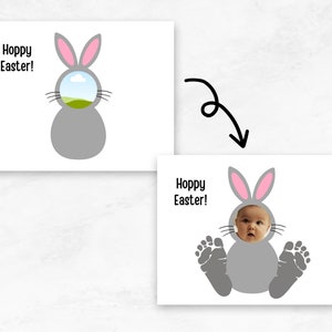 Easter Bunny Footprint Art, Hoppy Easter Craft, Baby First Easter ...
