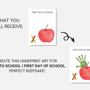 First Day of School Handprint Art, Back to School Printable, Kids ...