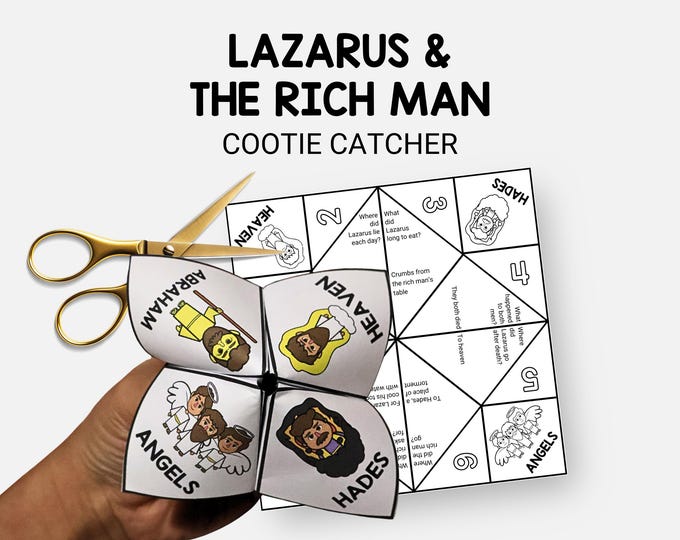Lazarus and the Rich Man Bible Coloring Cube | Luke 16 Parable Craft ...