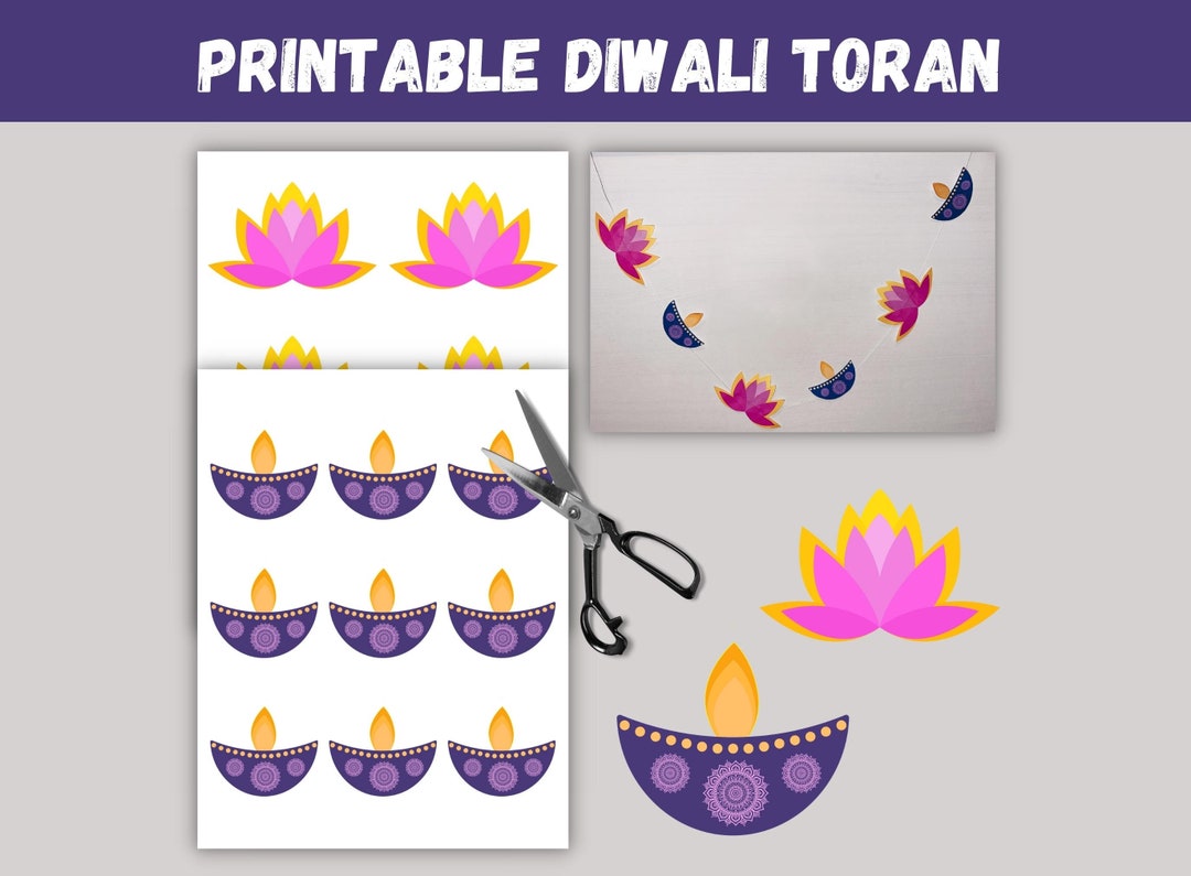 Diwali Toran Printable, Diwali Decorations, Diwali Crafts for Kids ...