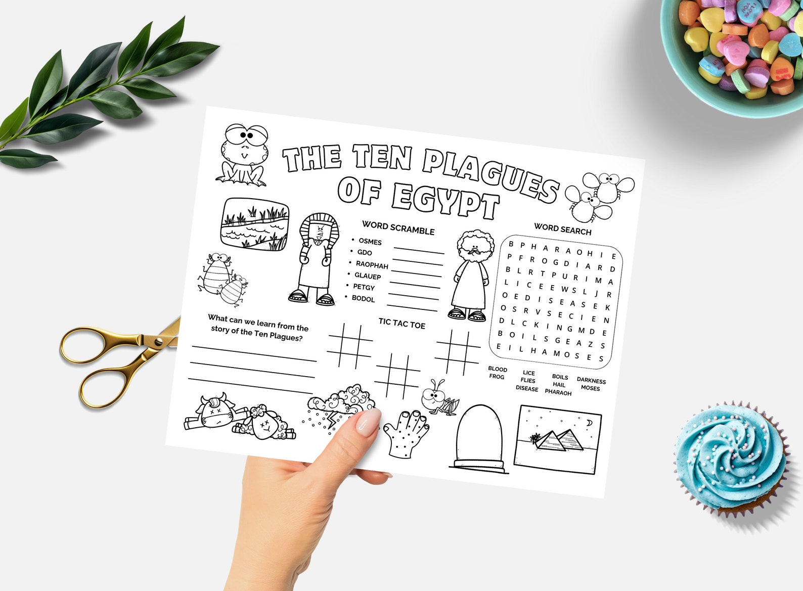 The Ten Plagues, Printable Bible Activity Placemat, Sunday School, Kids ...