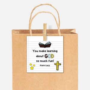 Sunday School Teacher Gift Tag, Printable Bible Study Religious Tags ...