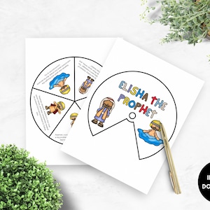 Elisha the Prophet, Printable Bible Coloring Wheel, Sunday School Craft ...