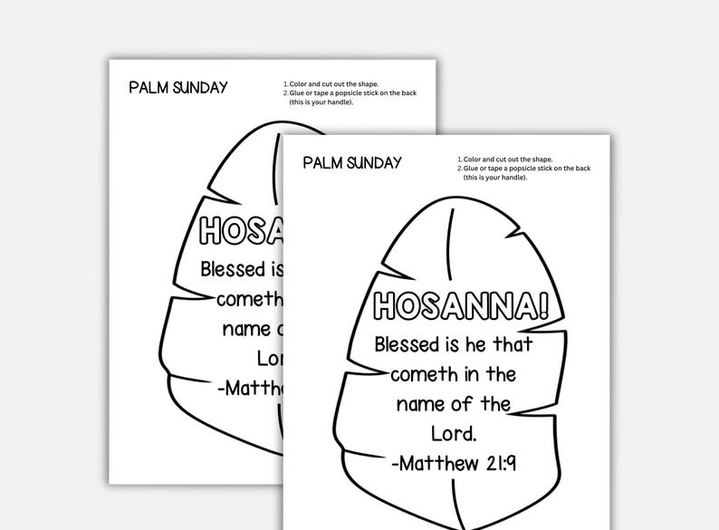 Palm Sunday, Printable Hosanna Bible Craft, Easy Holy Week Craft ...