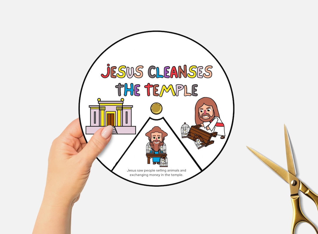 Jesus Cleanses the Temple, Printable Bible Coloring Wheel, Sunday ...