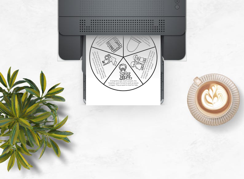 Passover Story, Printable Bible Coloring Wheel, Jewish Holiday Craft ...