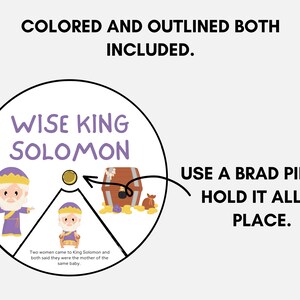 Wise King Solomon and Two Mothers, Printable Bible Lesson Coloring ...