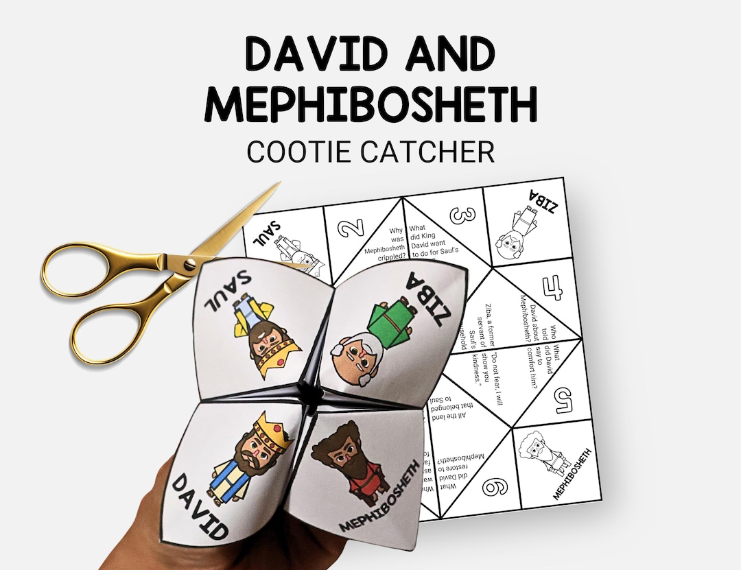David and Mephibosheth, Printable Cootie Catcher, Sunday School Craft ...
