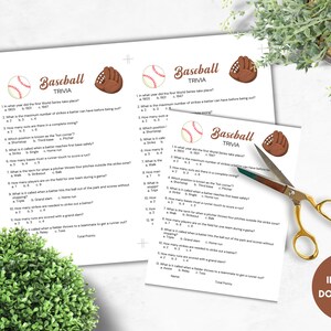 Baseball Trivia, Fun Printable Baseball Game, Sports Theme Birthday ...