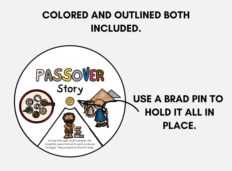 Passover Story, Printable Bible Coloring Wheel, Jewish Holiday Craft ...