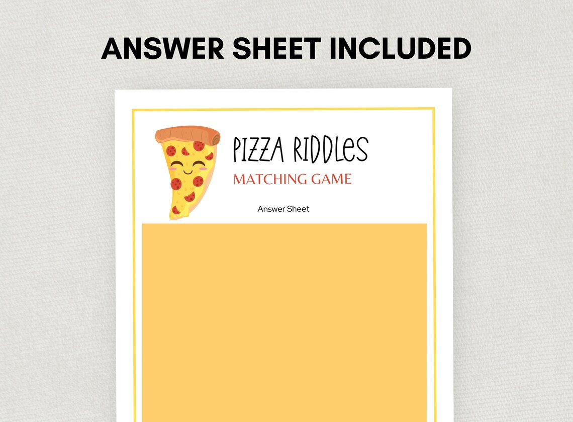 Printable Pizza Riddles, Pizza Birthday Party Game, Icebreaker, Slumber ...