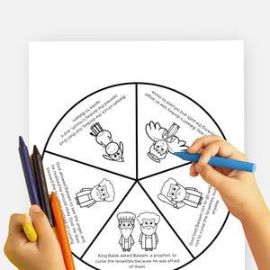 Balaam and the Donkey, Printable Bible Coloring Wheel, Sunday School ...
