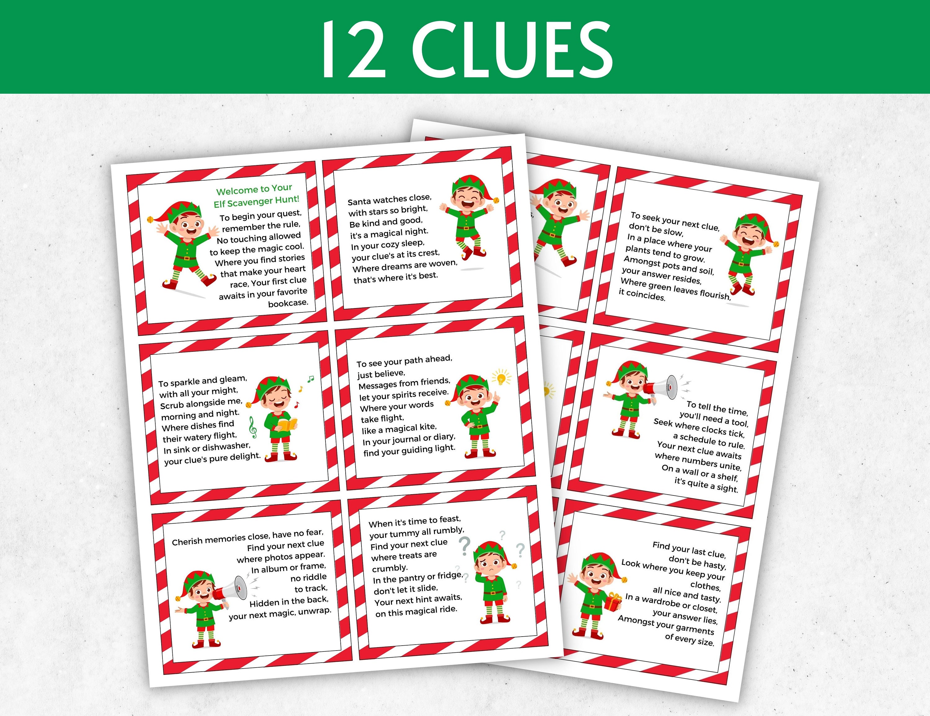 Elf Scavenger Hunt, Printable Indoor Christmas Scavenger Hunt Game, Elf ...