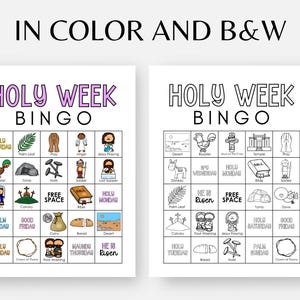 Holy Week Bingo, Printable Lent Bingo Cards, Religious Easter Game ...