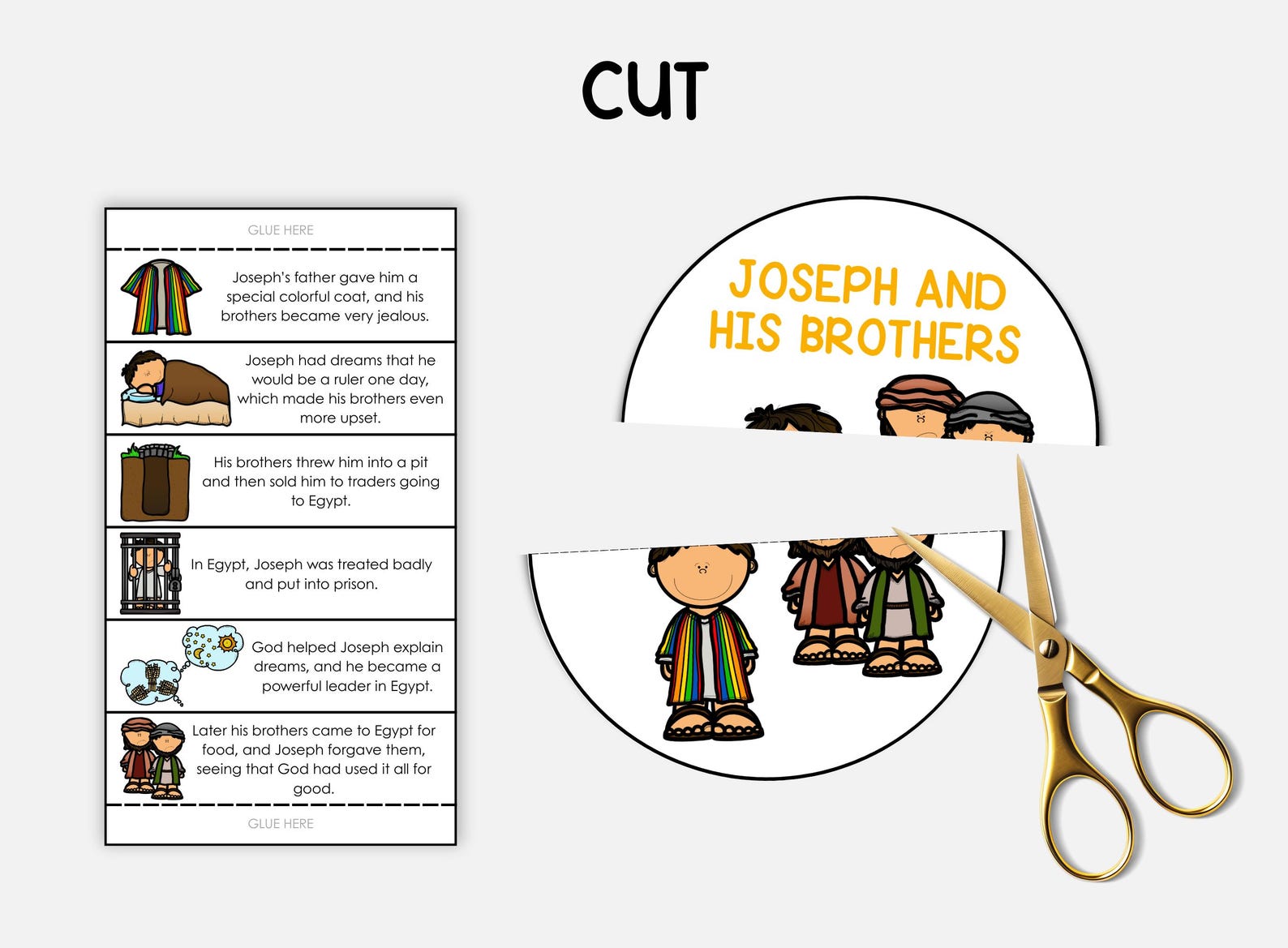 Story of Joseph and His Brothers, Folding Surprise Bible Craft ...