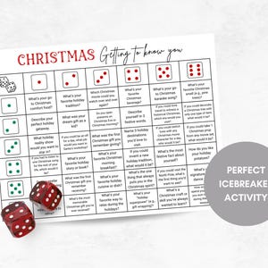 Christmas Icebreaker, Get to Know You, Roll and Tell Dice Printable ...