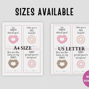 Donut Valentines Day Cards, Printable Kids Classroom Valentines ...
