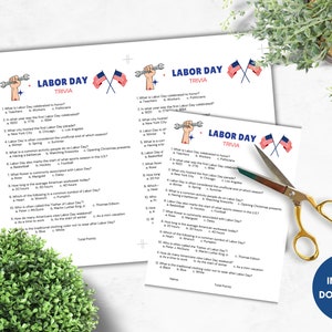 Labor Day Trivia, Fun Printable Labor Day Game for Kids and Adults ...